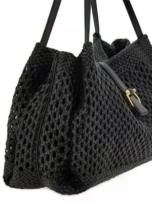 FERRAGAMO Large Woven Leather Tote