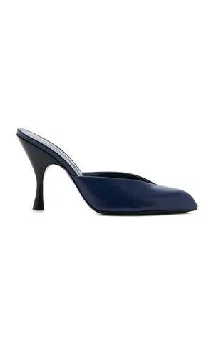 HERBERT LEVINE Sitting Pretty' Pointed Toe Leather Mules - Navy