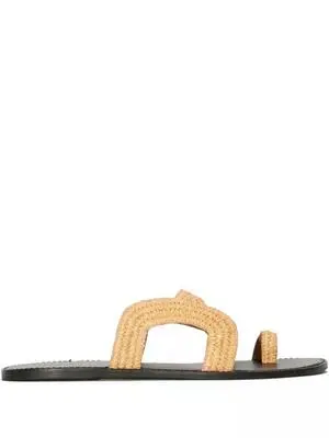 OSKLEN Raffia-woven Toe-ring Sandals - Neutrals