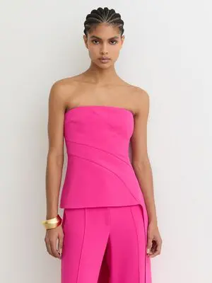 REISS Skye Strapless Drape-detail Top