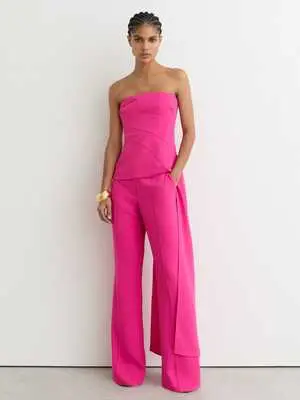 REISS Skye Strapless Drape-detail Top