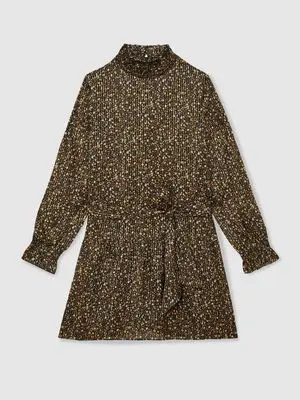 REISS Darci Floral Metallic Mini Dress