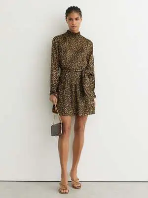REISS Darci Floral Metallic Mini Dress