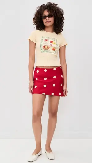 BAILEY ROSE Printed Shirred Tee