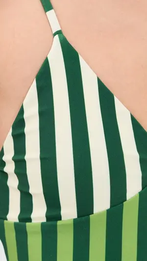 SIMONMILLER Behati One-piece Swimsuit - Green Stripe Combo
