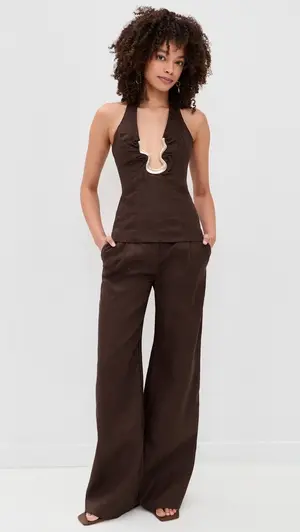 Bardot Geordy Hipster Linen Pants