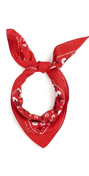 Rag & Bone Floral Western Bandana Scarf - Red