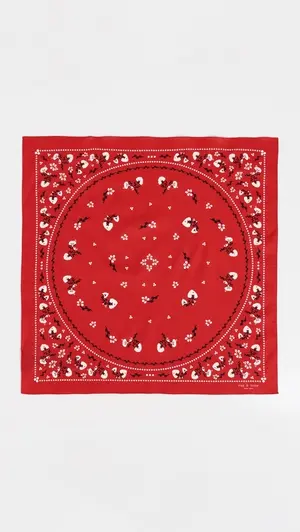 Rag & Bone Floral Western Bandana Scarf - Red