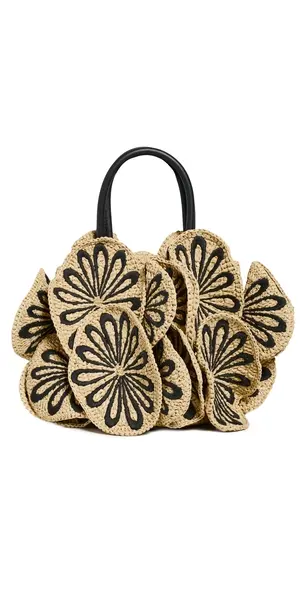 Farm Rio Raffia Flower Bag