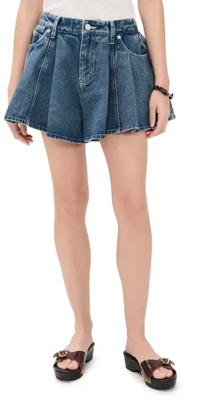 Sea Pleated Shorts For Women