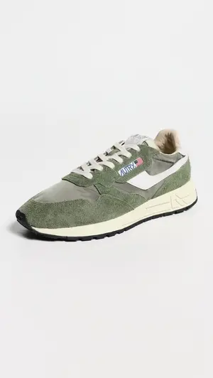 AUTRY Reelwind Low Nylon Suede Sneakers - Nylon/crack Wht/sage