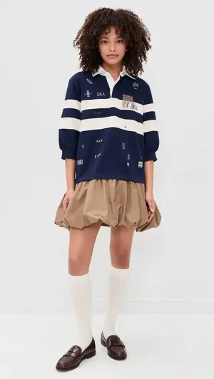 Sea Claira Embroidered Rugby Mini Dress