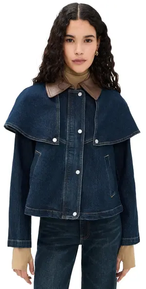 Avec Les Filles Cape Denim Jacket