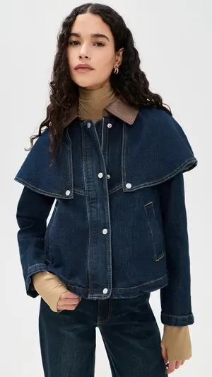 Avec Les Filles Cape Denim Jacket