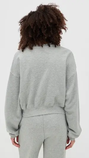 Eterne Cropped Crewneck Sweatshirt - Heather Grey