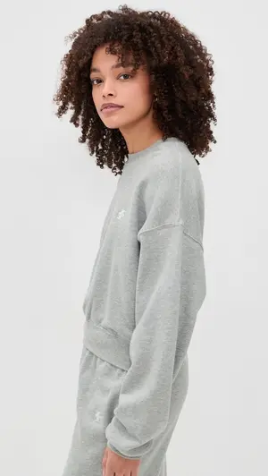 Eterne Cropped Crewneck Sweatshirt - Heather Grey