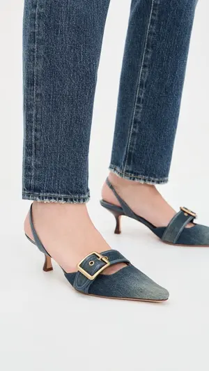 COACH Margot Denim Slingback Heels