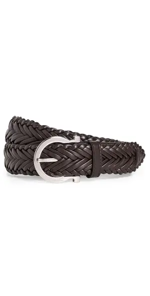FERRAGAMO Intreccio Woven Leather Belt - T Moro