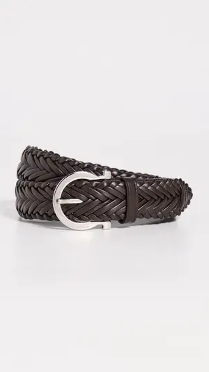 FERRAGAMO Intreccio Woven Leather Belt