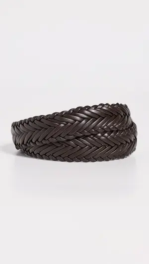 FERRAGAMO Intreccio Woven Leather Belt