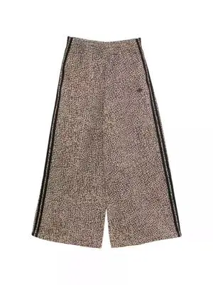 Adidas Wide Leg Track Pants With Leopard Print