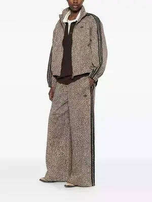 Adidas Wide Leg Track Pants With Leopard Print
