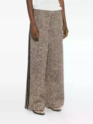 Adidas Wide Leg Track Pants With Leopard Print