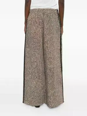 Adidas Wide Leg Track Pants With Leopard Print