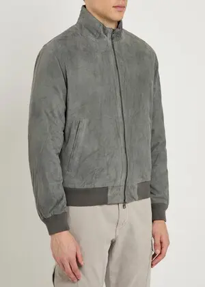 Polo Ralph Lauren Suede Bomber Jacket - Dark Grey