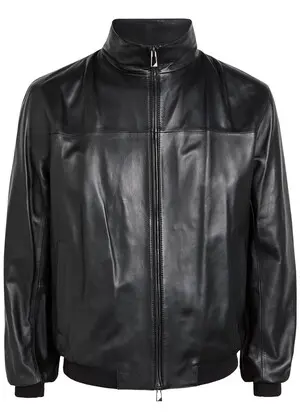 Emporio Armani High-neck Leather Jacket