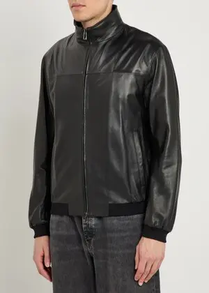Emporio Armani High-neck Leather Jacket