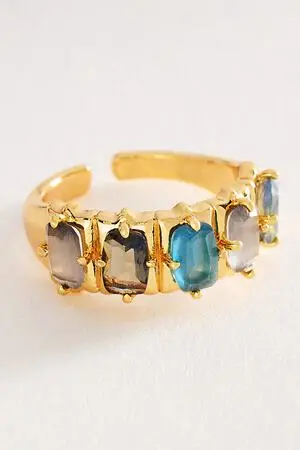 Anthropologie Crystal Baguette Ring - Turquoise