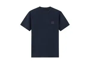 Stone Island Logo Patch Cotton T-shirt - Dark Navy Blue