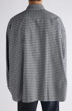 Acne Studios Soffia Relaxed Fit Check Flannel Button-up Shirt