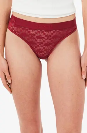 Lacoste Lace Thong - Bordeaux