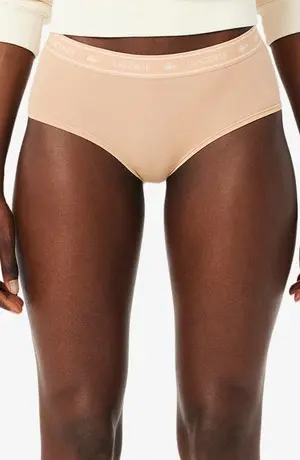 Lacoste Stretch Cotton Briefs - Biscuit
