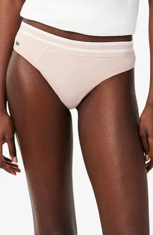 Lacoste Cotton Blend Rib Thong - Bistre