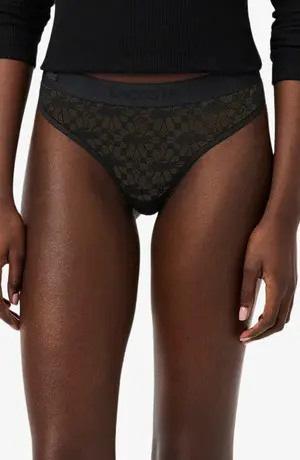 Lacoste Lace Thong - Black