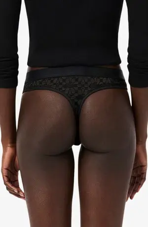 Lacoste Lace Thong - Black