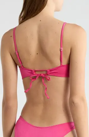 PACSUN Brea Shine Bralette Bikini Top - Pink
