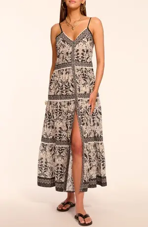 Ramy Brook Marilee Tiered Cover-up Dress - Black Combo