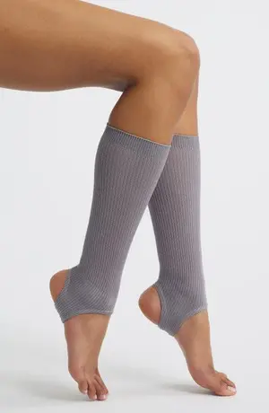 HIGH HEEL JUNGLE Show Pony Cotton Blend Rib Stirrup Socks Grey