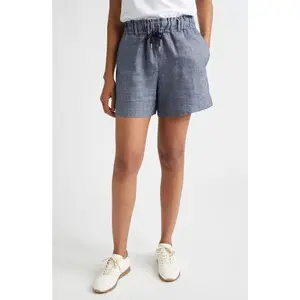 Eleventy Linen-blend Chambray Bermuda Shorts