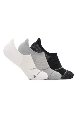 HOKA Invisible No-show Socks 3-pack - Wht/stellar Grey/black