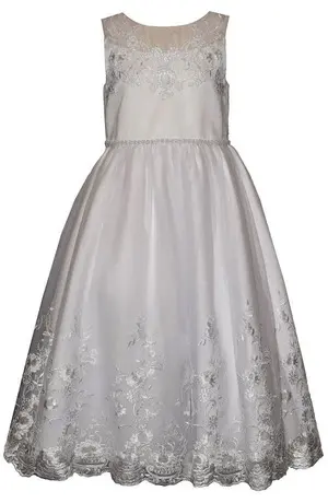 IRIS & IVY Sleeveless Embroidered Communion Dress