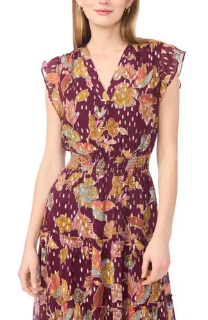 Vince Camuto Foil Tiered Maxi Dress