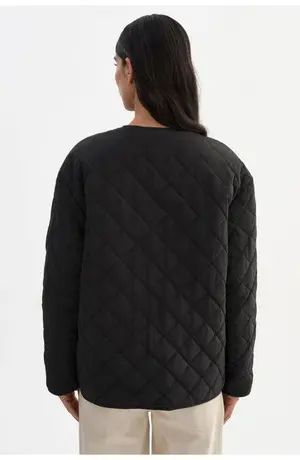 LAMARQUE Hera Quilted Collarless Jacket - Black