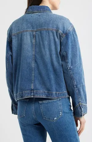 Wit & Wisdom Cropped Denim Trucker Jacket