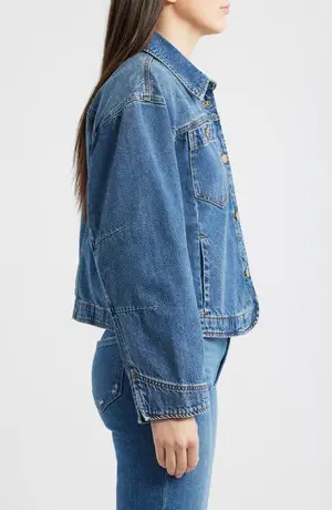 Wit & Wisdom Cropped Denim Trucker Jacket