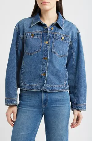 Wit & Wisdom Cropped Denim Trucker Jacket